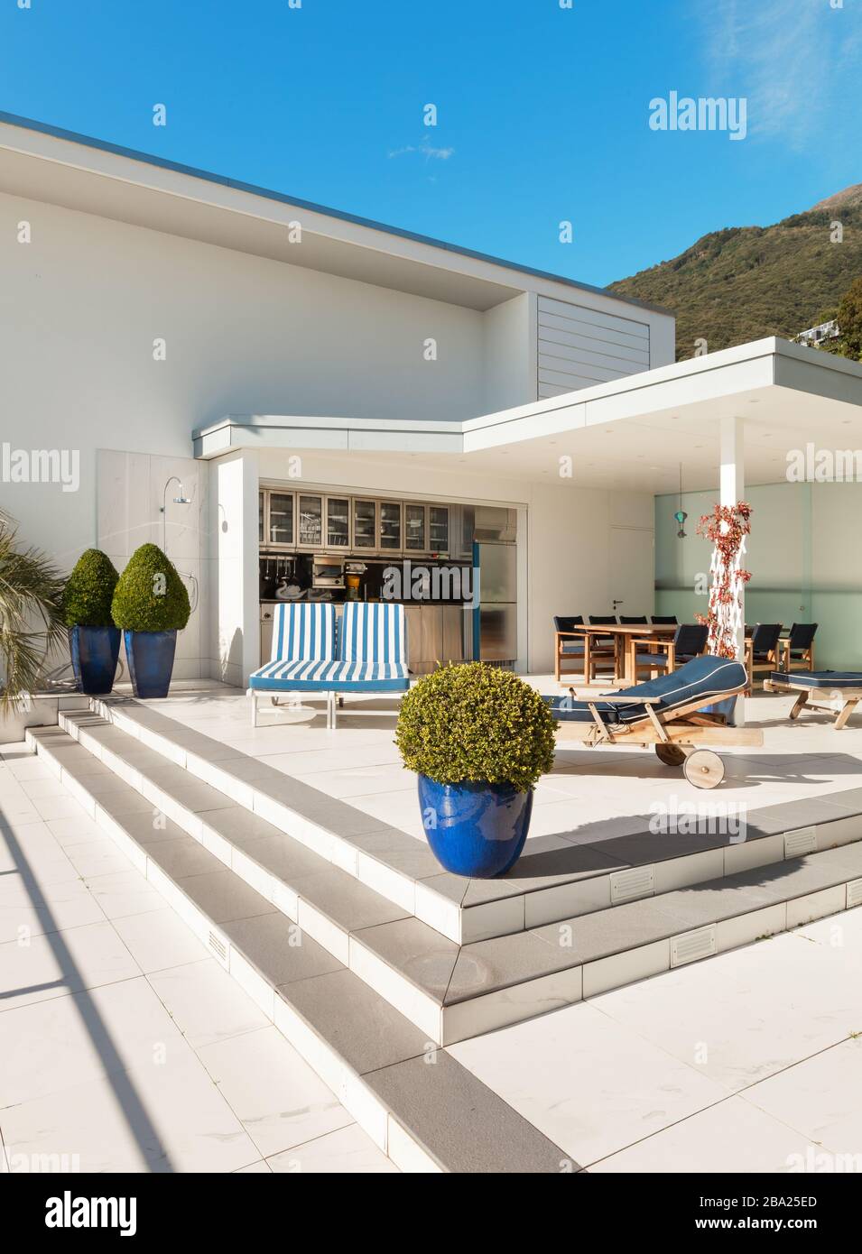 beautiful terrace of a penthouse, outside Stock Photo - Alamy