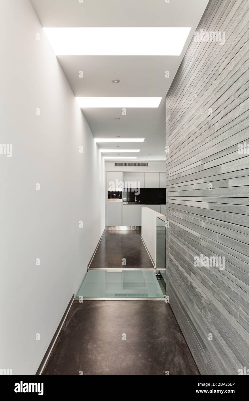 Interior, modern apartment, view from passage Stock Photo - Alamy