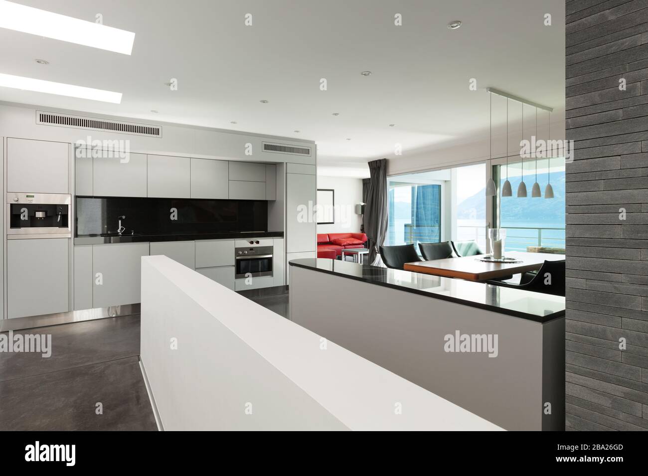 Interior, beautiful modern apartment, open space Stock Photo - Alamy