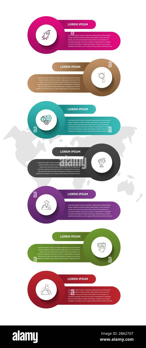 Vector template circle infographics. Business concept with 7 options ...