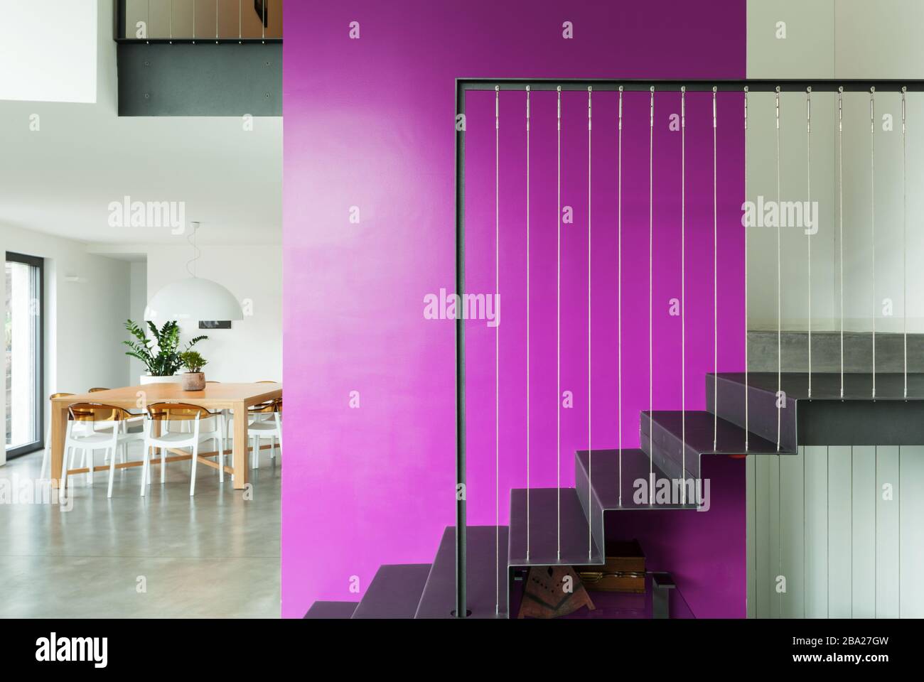 interior, lovely apartment, staircase view Stock Photo - Alamy