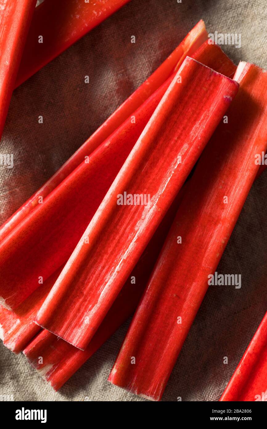 Raw Organic Red Rhubard Sticks Ready to Cook With Stock Photo - Alamy
