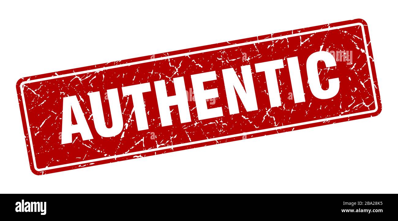 authentic stamp. authentic vintage red label. Sign Stock Vector Image ...