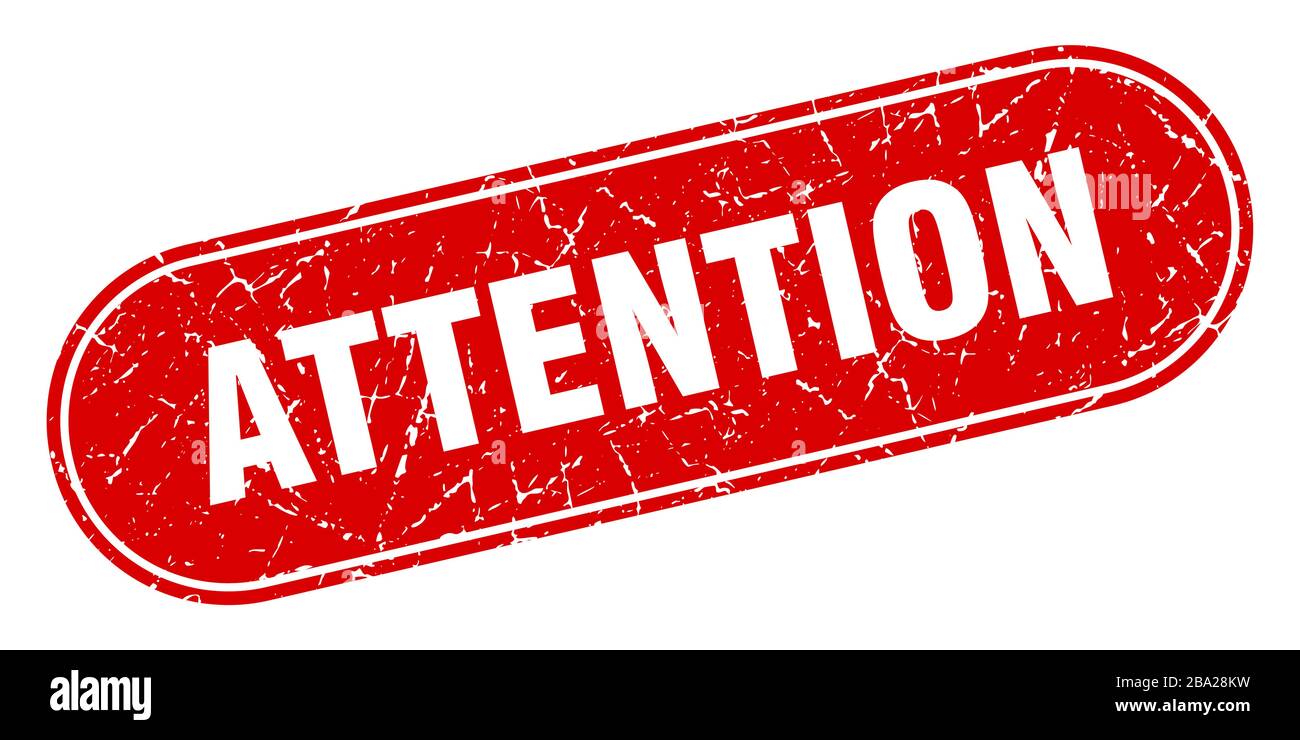 attention sign. attention grunge red stamp. Label Stock Vector Image ...
