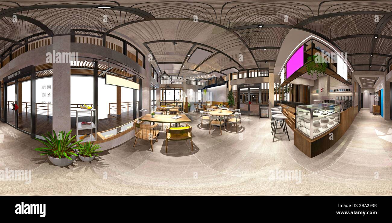 3d render of cafe restaurant Stock Photo - Alamy