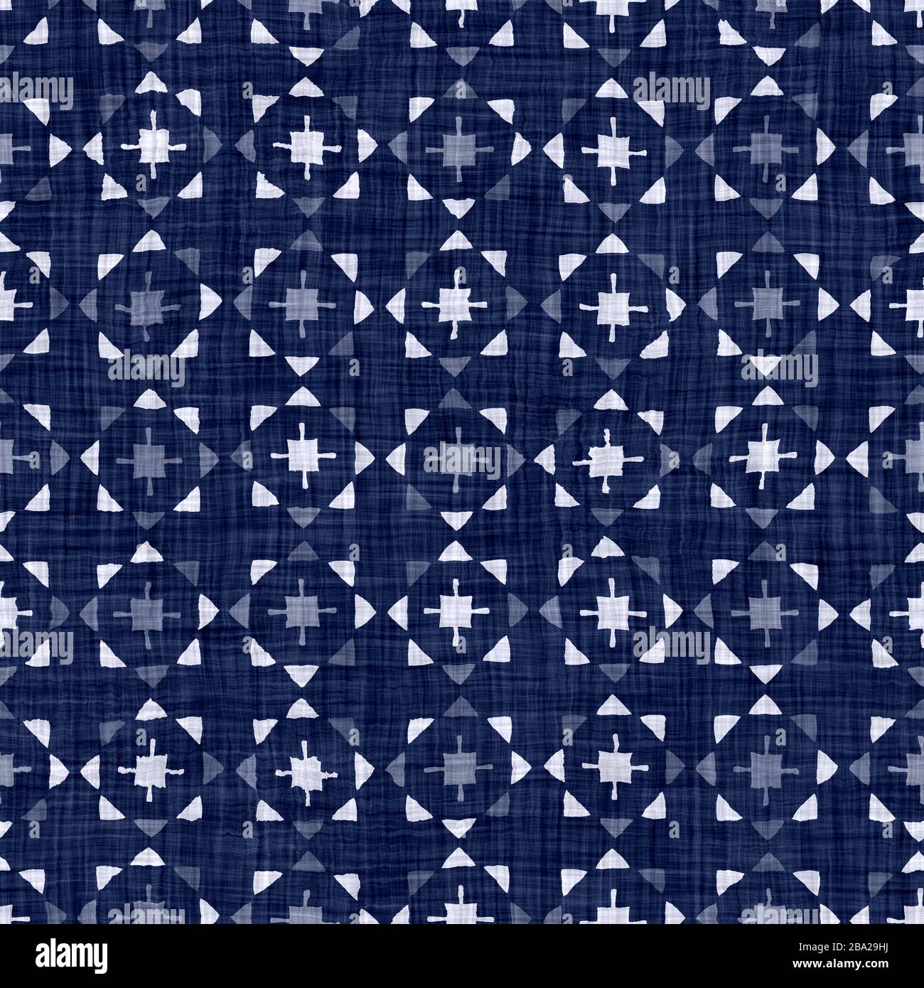 Indigo blue woven boro cotton dyed effect texture background. Seamless ...