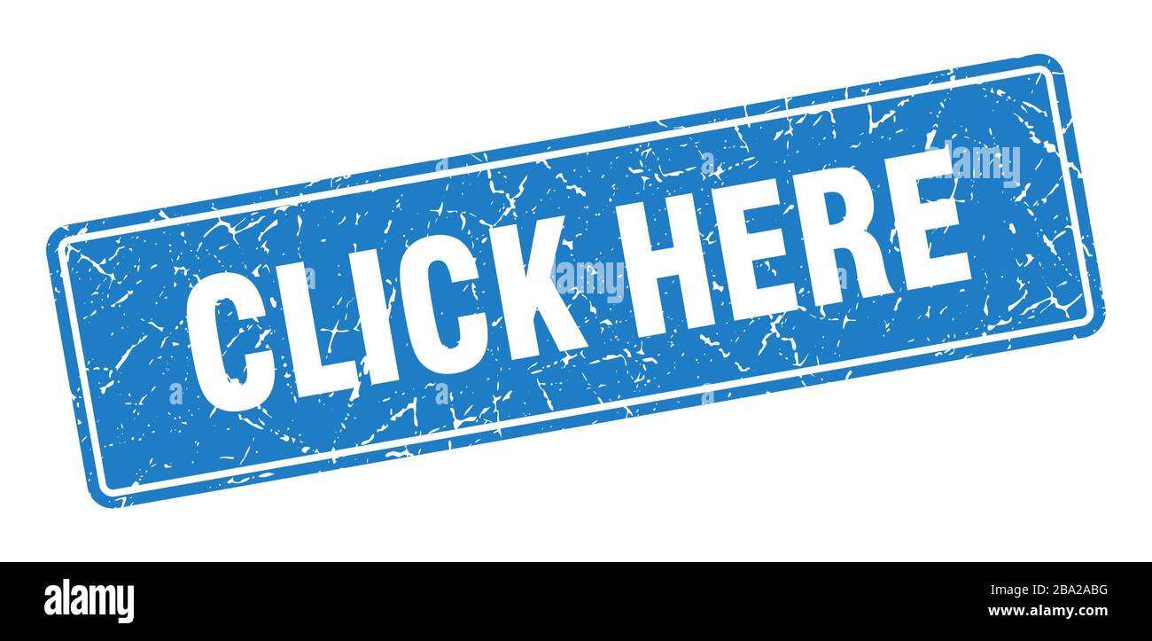 click here stamp. click here vintage blue label. Sign Stock Vector ...