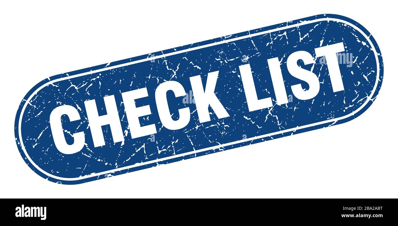 check list sign. check list grunge blue stamp. Label Stock Vector Image ...