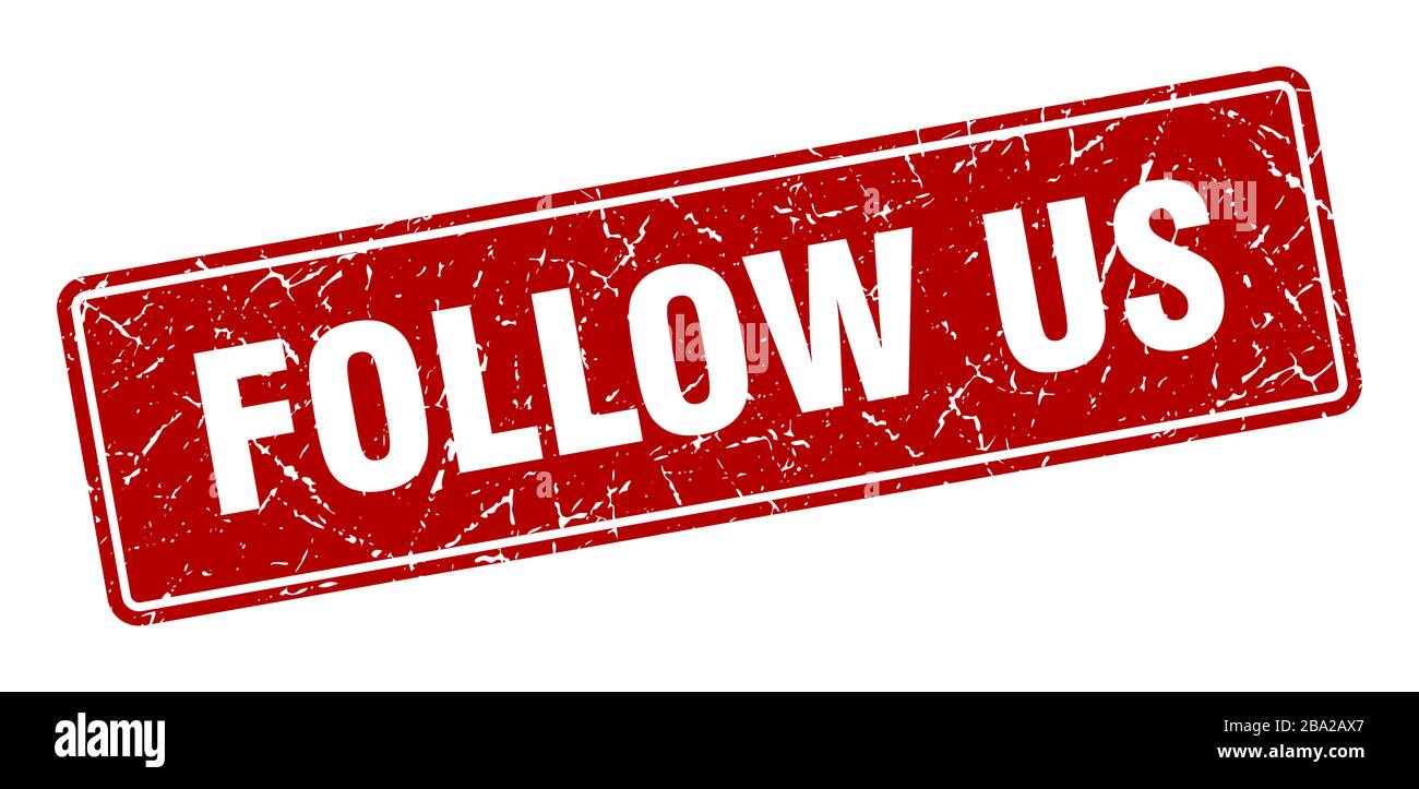 follow us stamp. follow us vintage red label. Sign Stock Vector Image ...