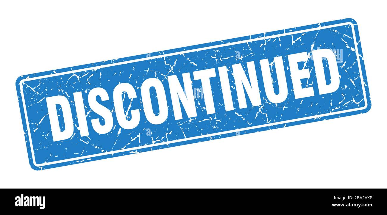 discontinued stamp. discontinued vintage blue label. Sign Stock Vector ...