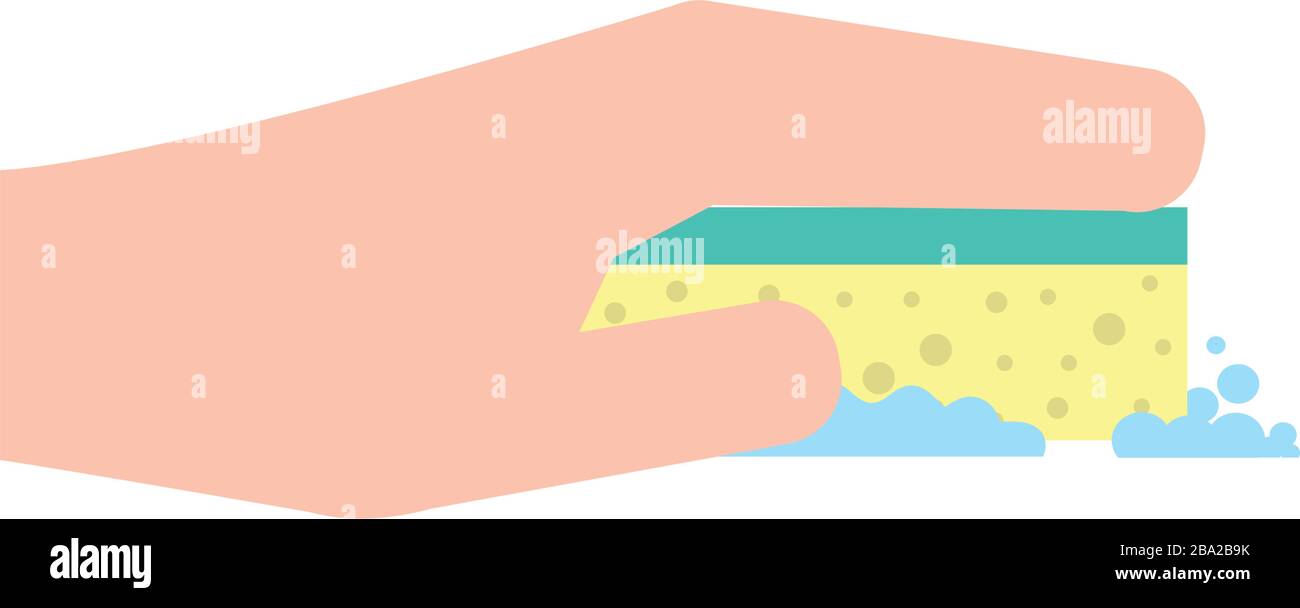 hand with sponge flat style icon vector design Stock Vector Image & Art ...