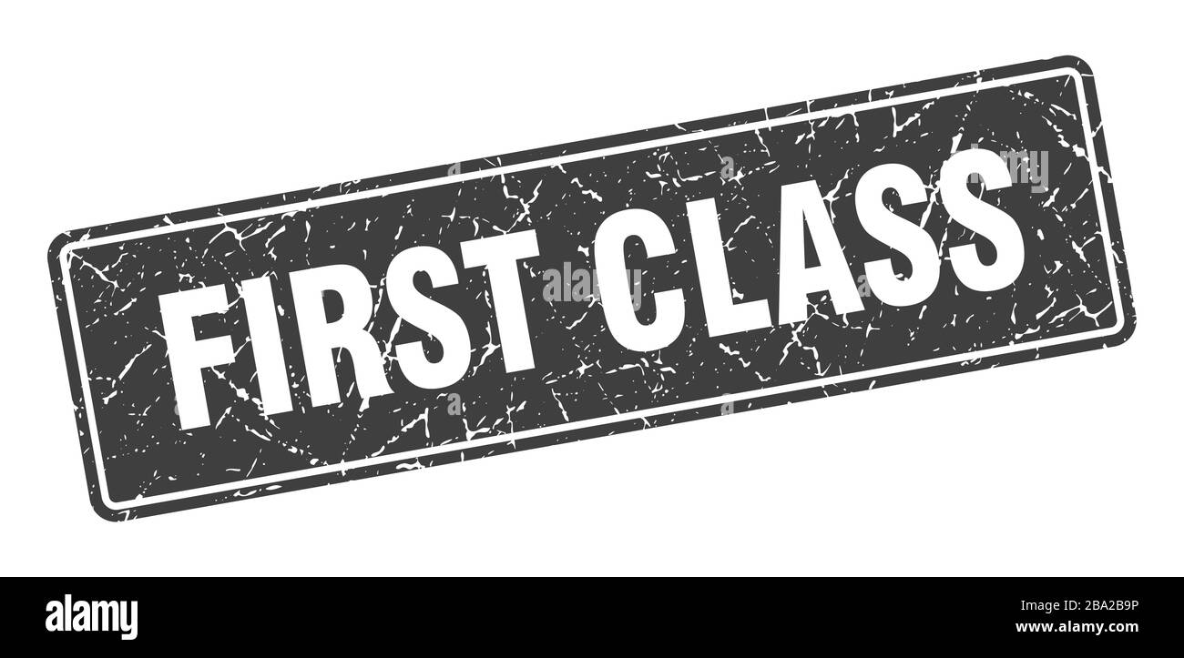 first class stamp. first class vintage gray label. Sign Stock Vector ...