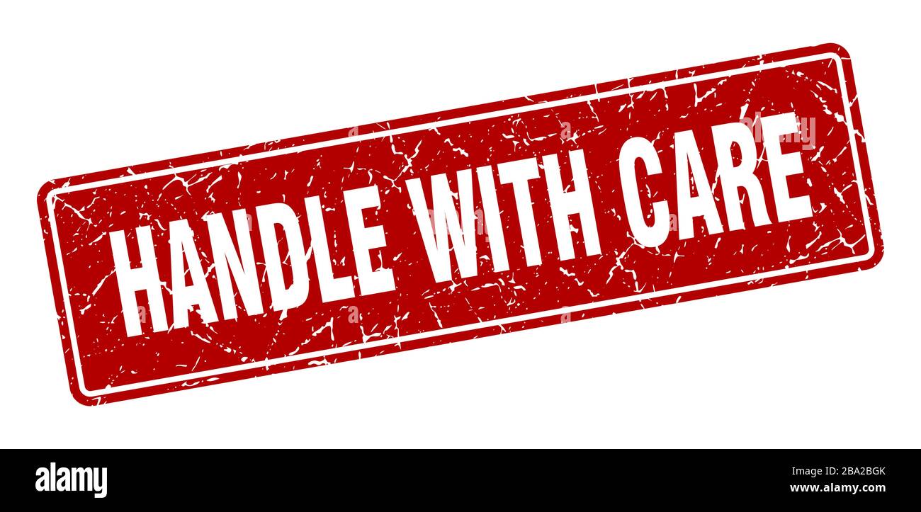 handle with care stamp. handle with care vintage red label. Sign Stock ...
