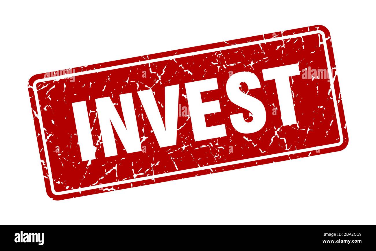 invest stamp. invest vintage red label. Sign Stock Vector Image & Art ...
