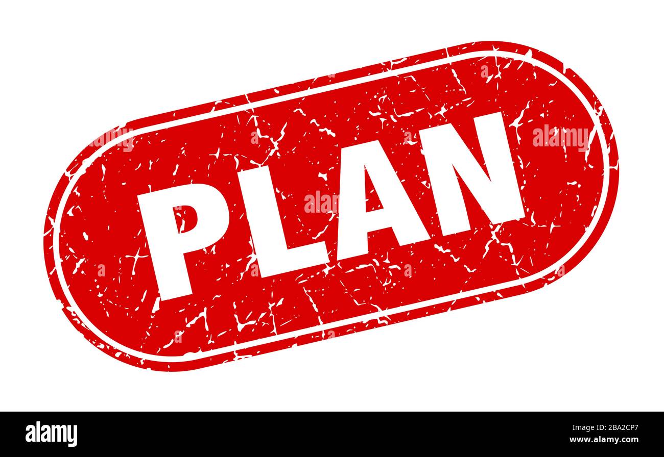 plan sign. plan grunge red stamp. Label Stock Vector Image & Art - Alamy