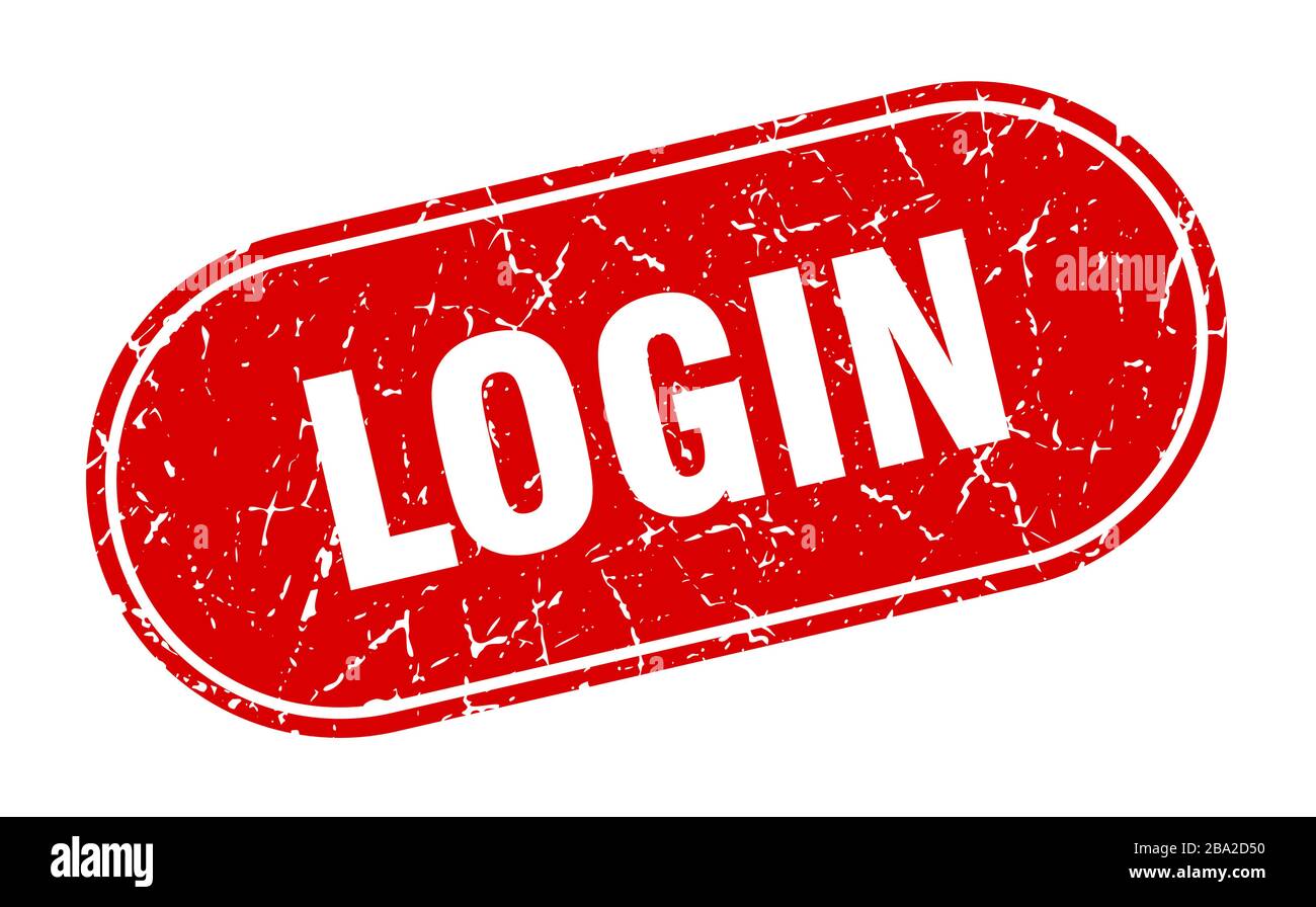 login sign. login grunge red stamp. Label Stock Vector Image & Art - Alamy