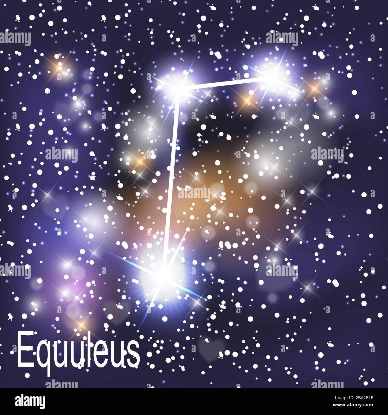 Equuleus Constellation with Beautiful Bright Stars on the Background of ...