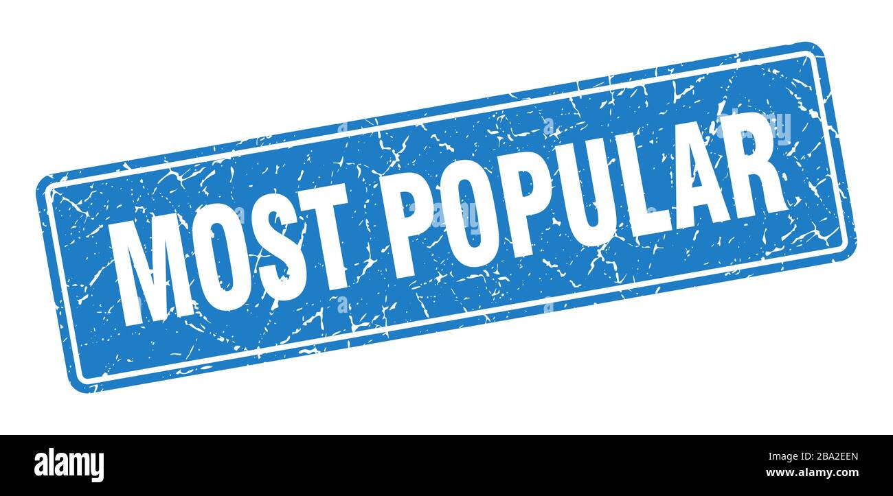 most popular stamp. most popular vintage blue label. Sign Stock Vector ...