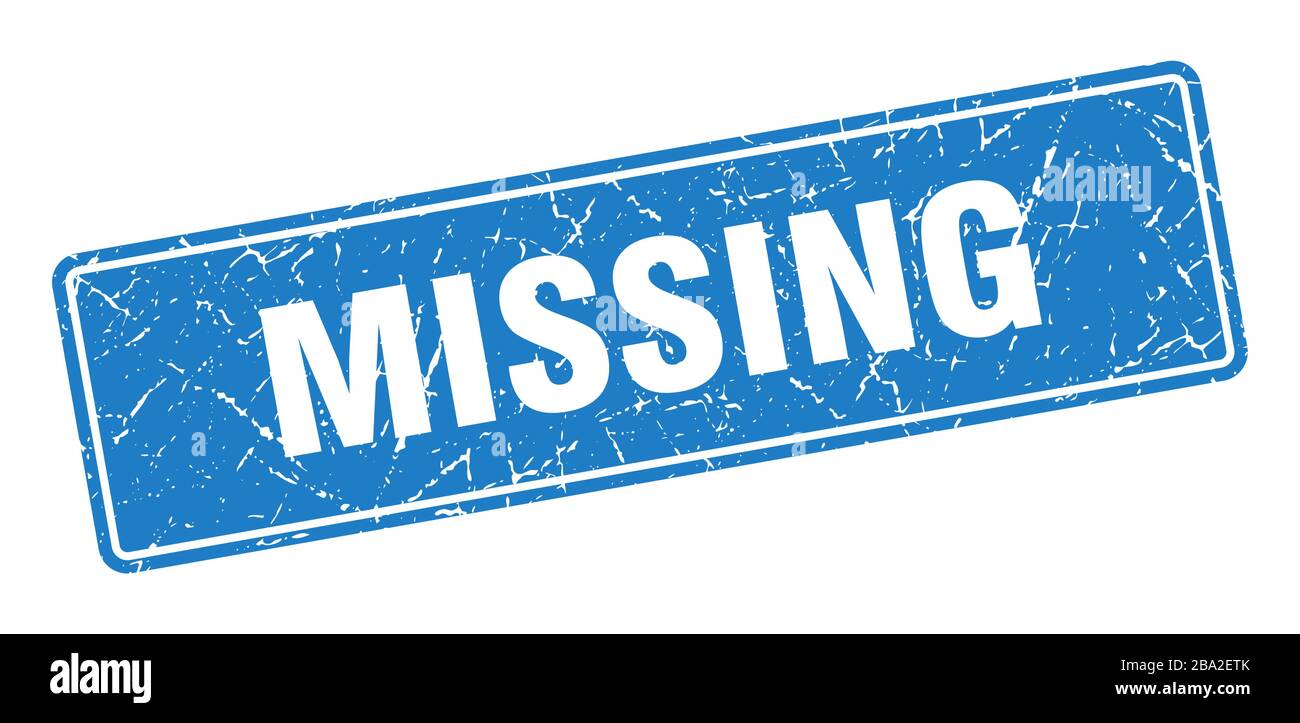 missing stamp. missing vintage blue label. Sign Stock Vector Image ...