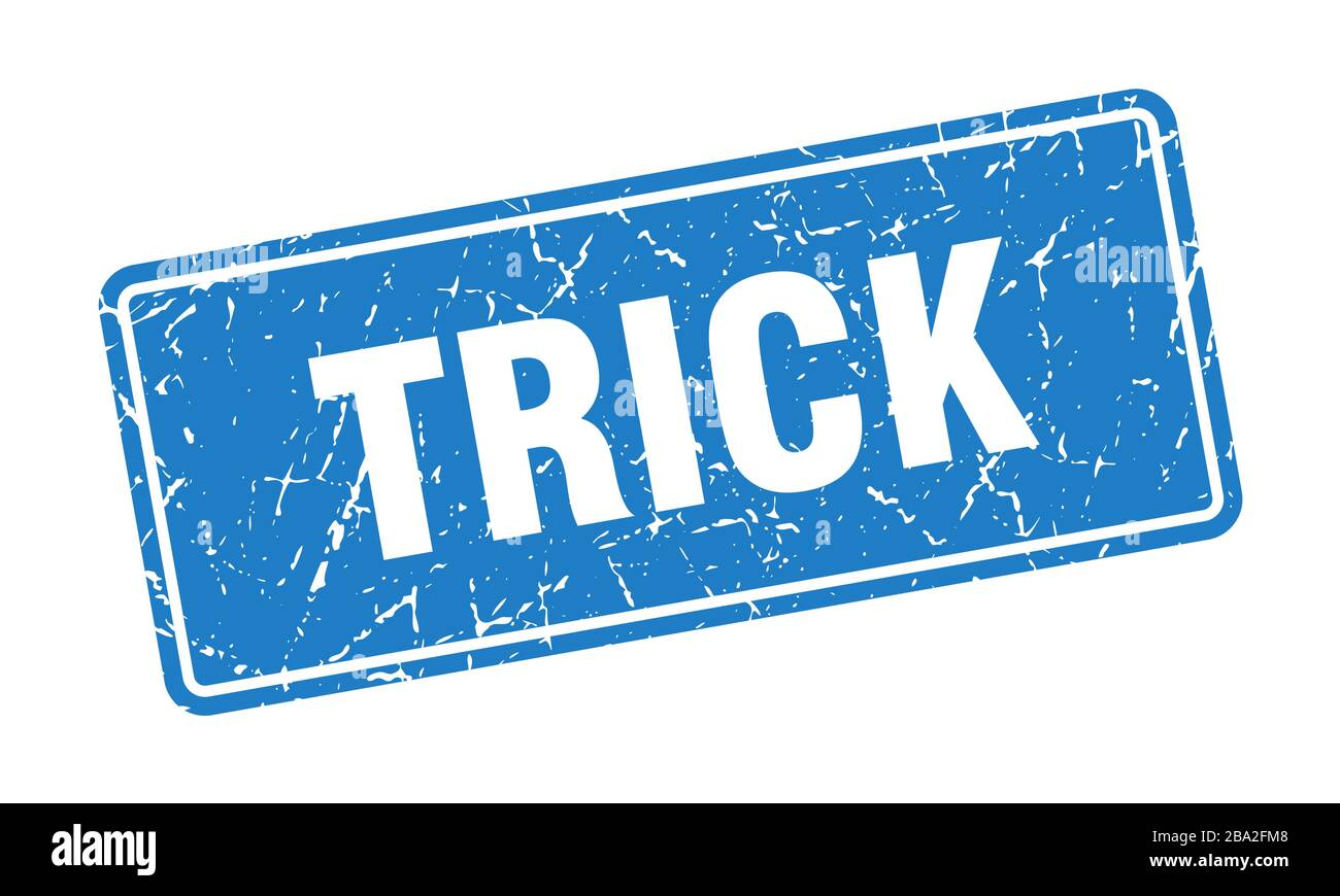 trick stamp. trick vintage blue label. Sign Stock Vector Image & Art ...