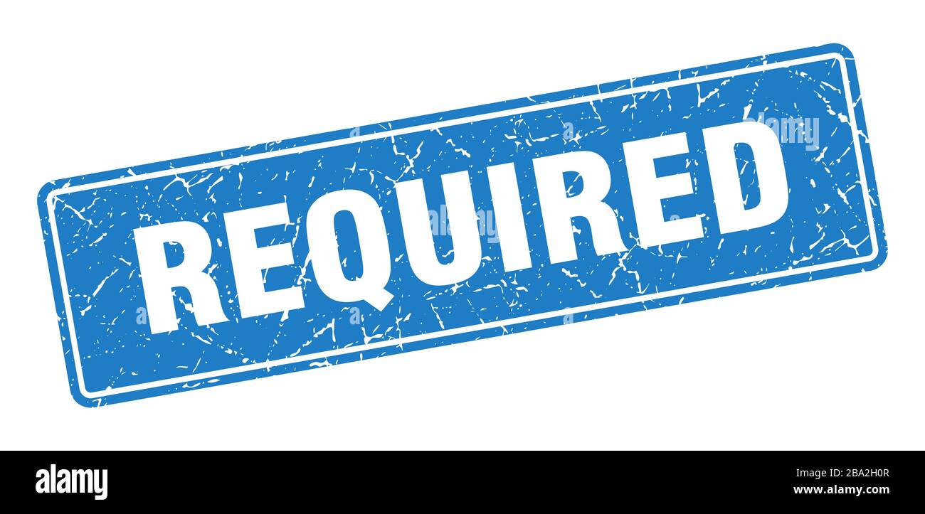 required stamp. required vintage blue label. Sign Stock Vector Image ...
