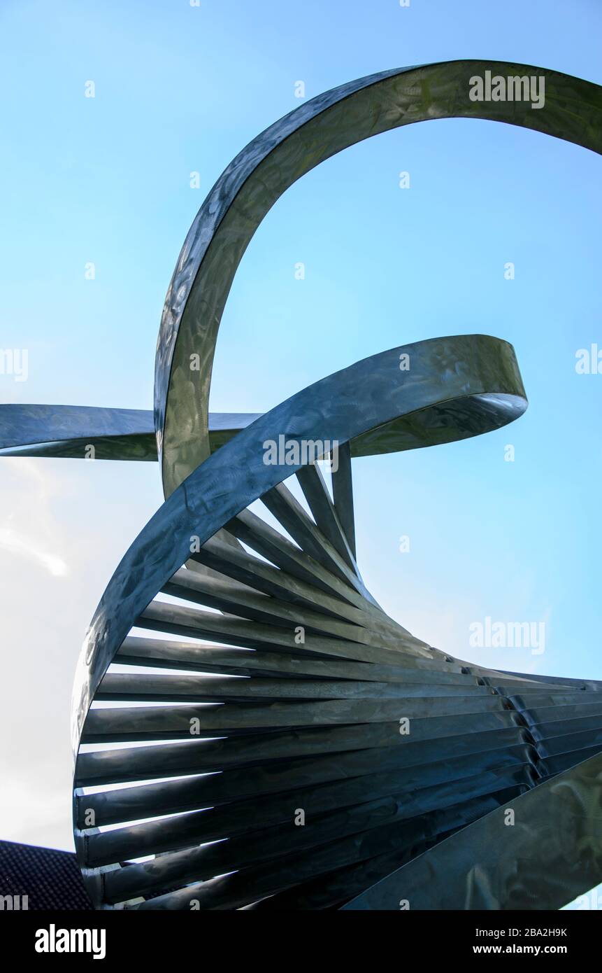 Metal statue detail. Spiral staircase - like Stock Photo - Alamy