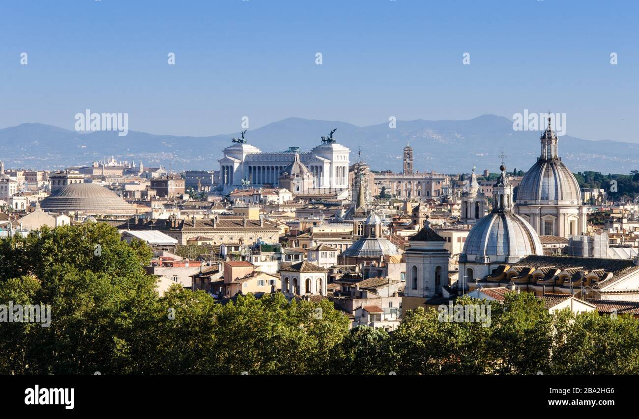 Roof view over Rome from the hill Stock Photo - Alamy