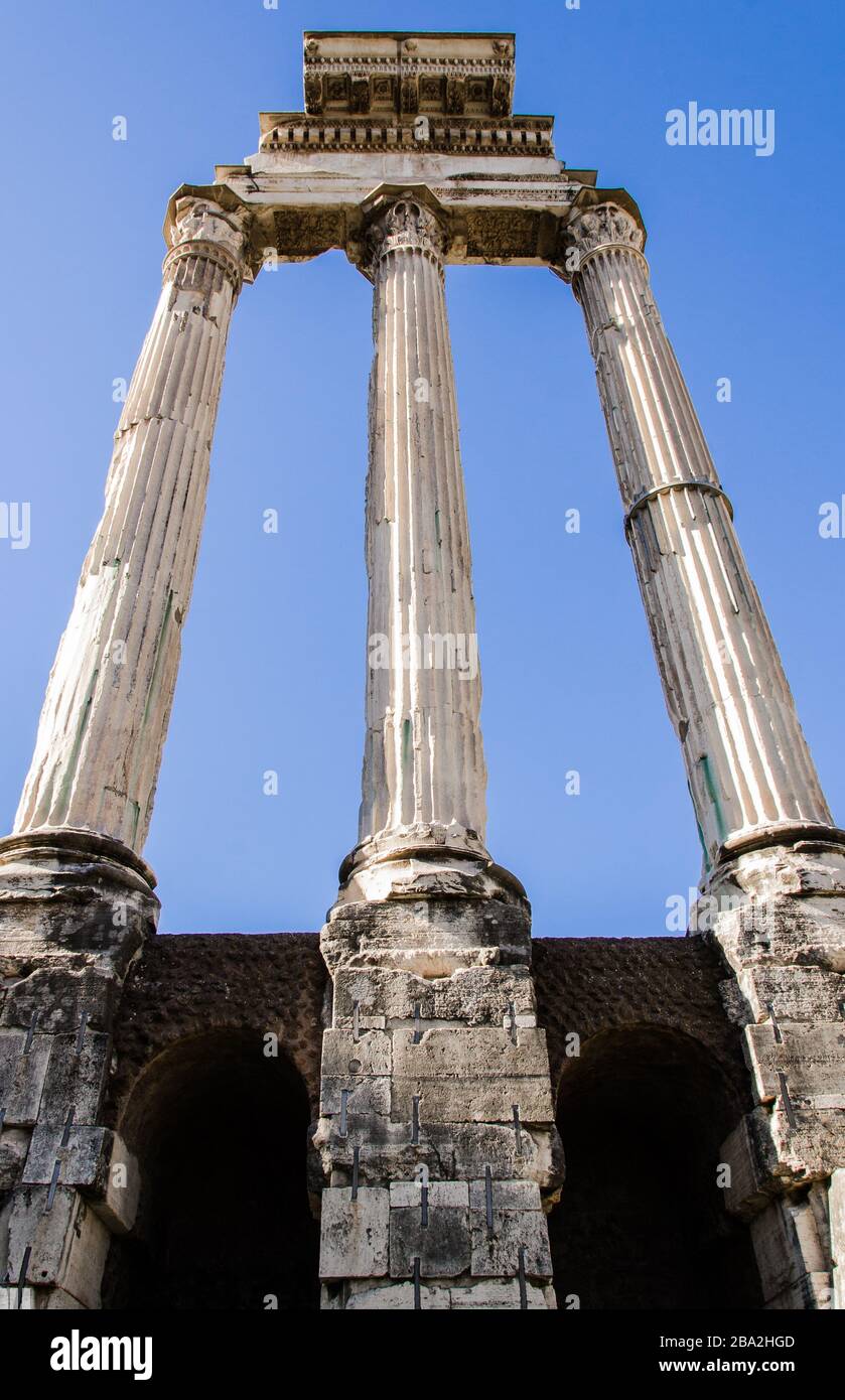 Detail of ancient Roman Forum Pillar in Rome Stock Photo - Alamy