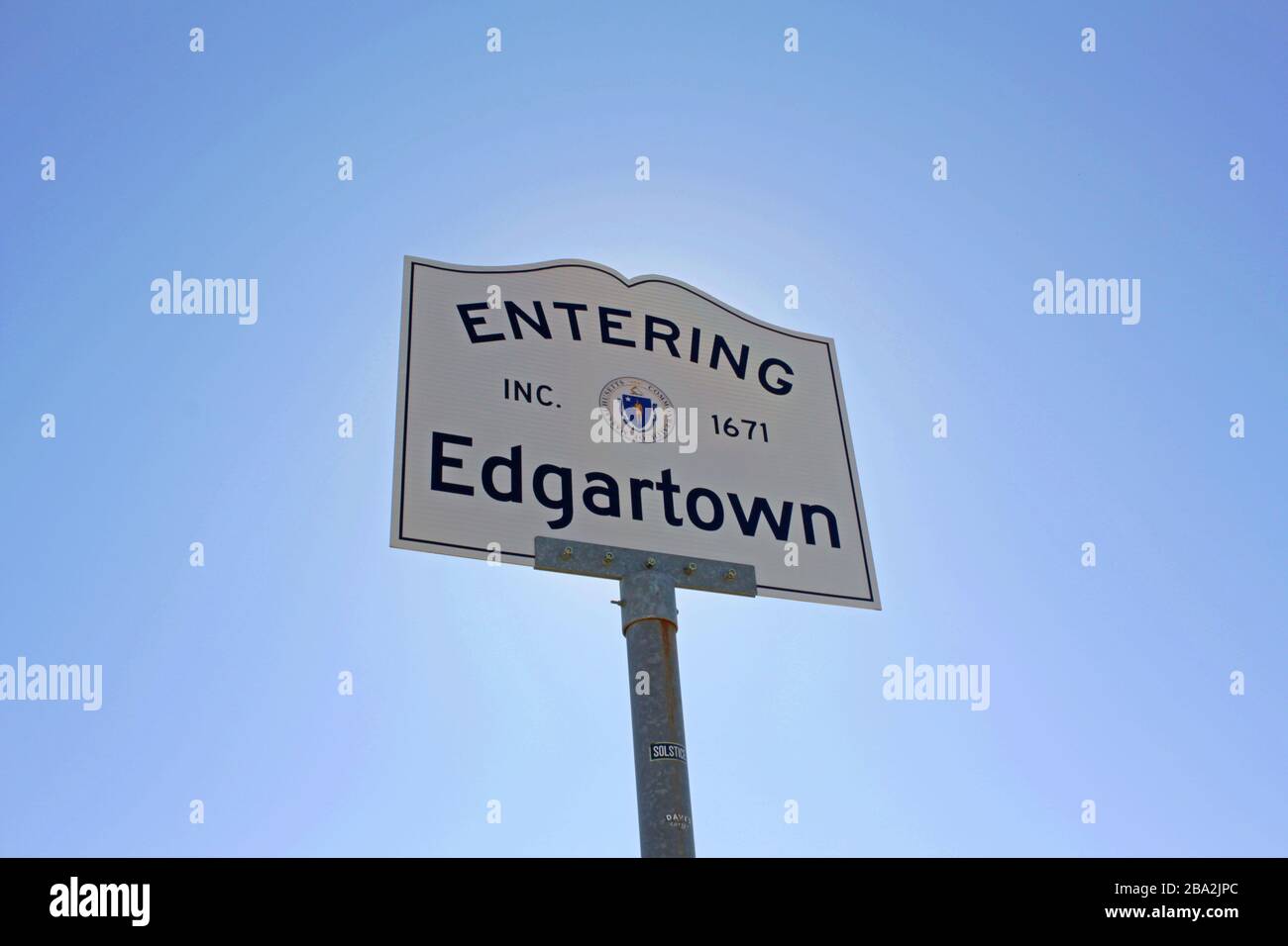 Entering Edgartown sign, Martha’s Vineyard, Massachusetts Stock Photo ...