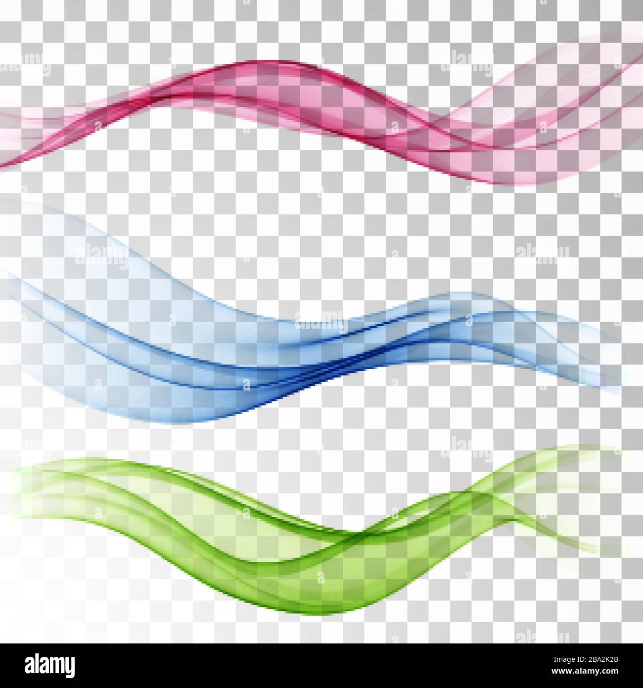 A set of transparent waves.Abstract colour background waves Stock ...