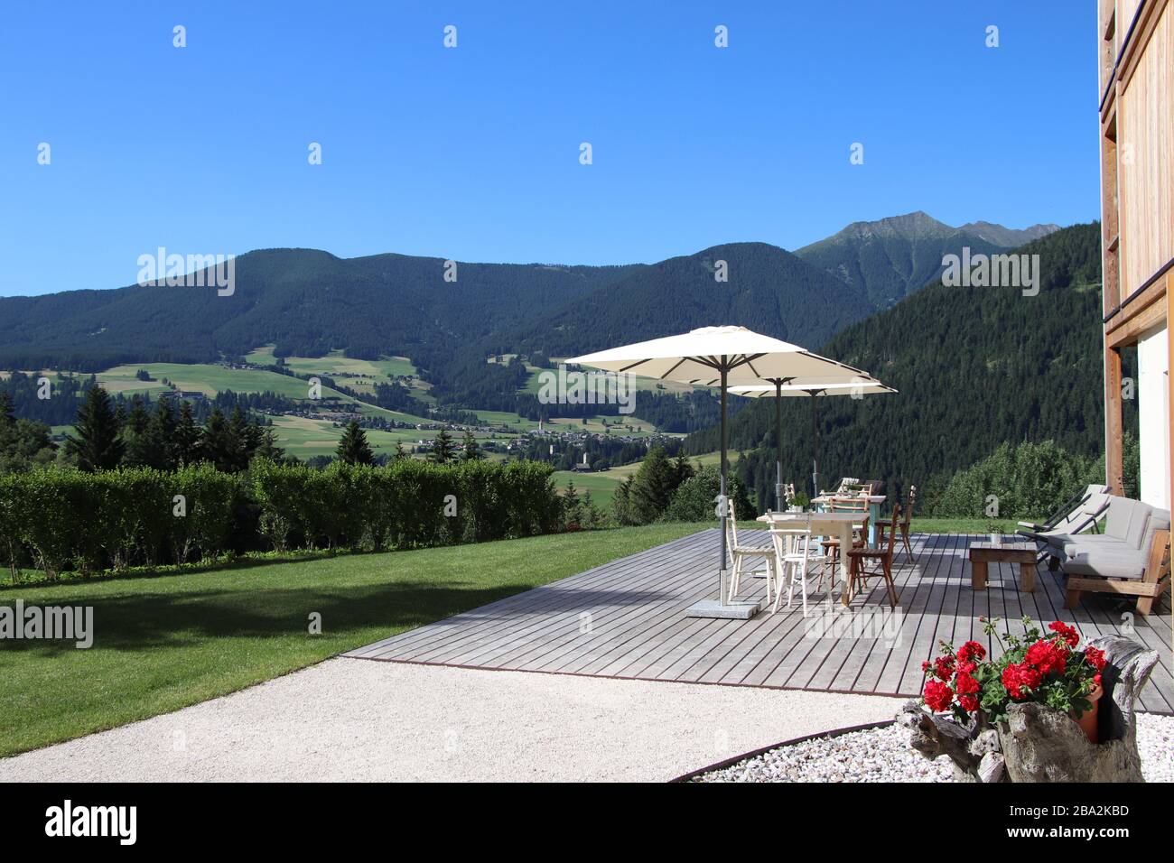 Landscape in Monguelfo on Dolomites in Italy Stock Photo - Alamy
