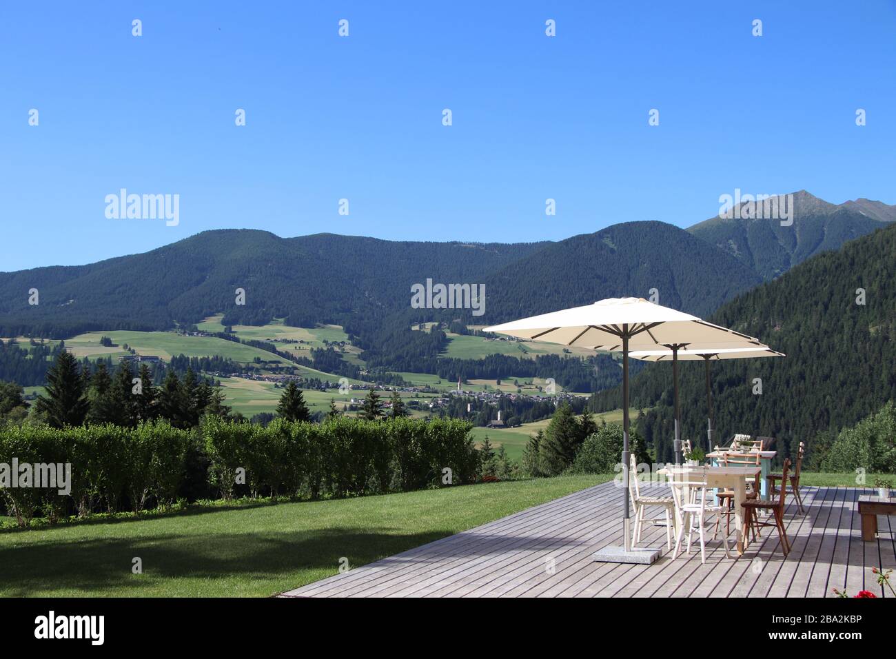 Landscape in Monguelfo on Dolomites in Italy Stock Photo - Alamy