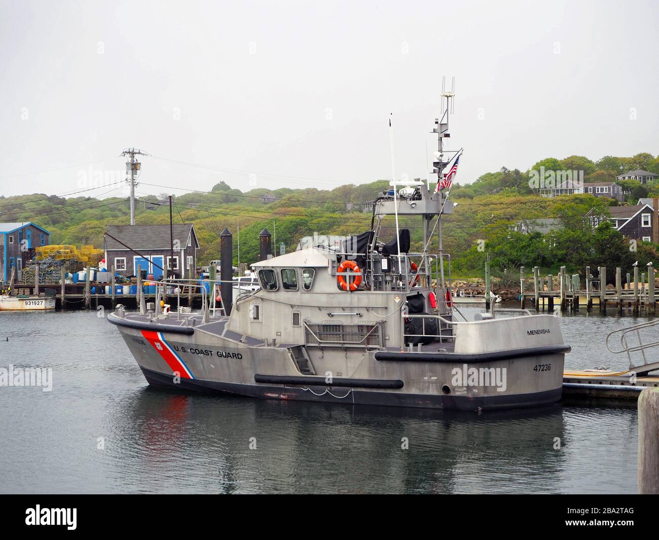 US Coast Guard boat, Menemsha, Martha’s Vineyard, Massachusetts, USA ...