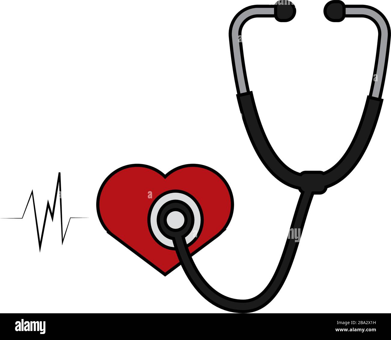 Doctor stethoscope on electrocardiogram Stock Vector Images - Alamy