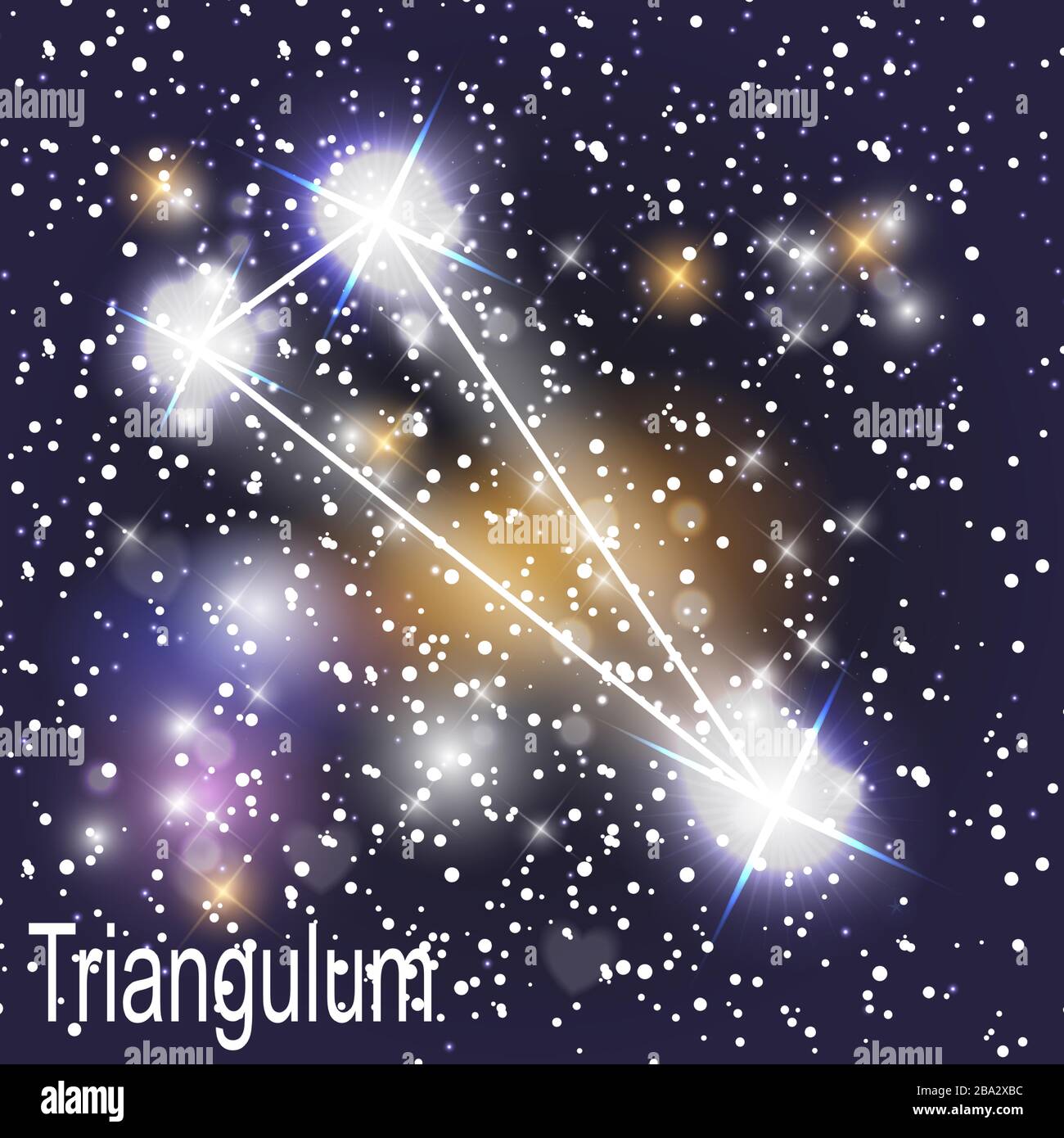 Triangulum Constellation with Beautiful Bright Stars on the Background ...