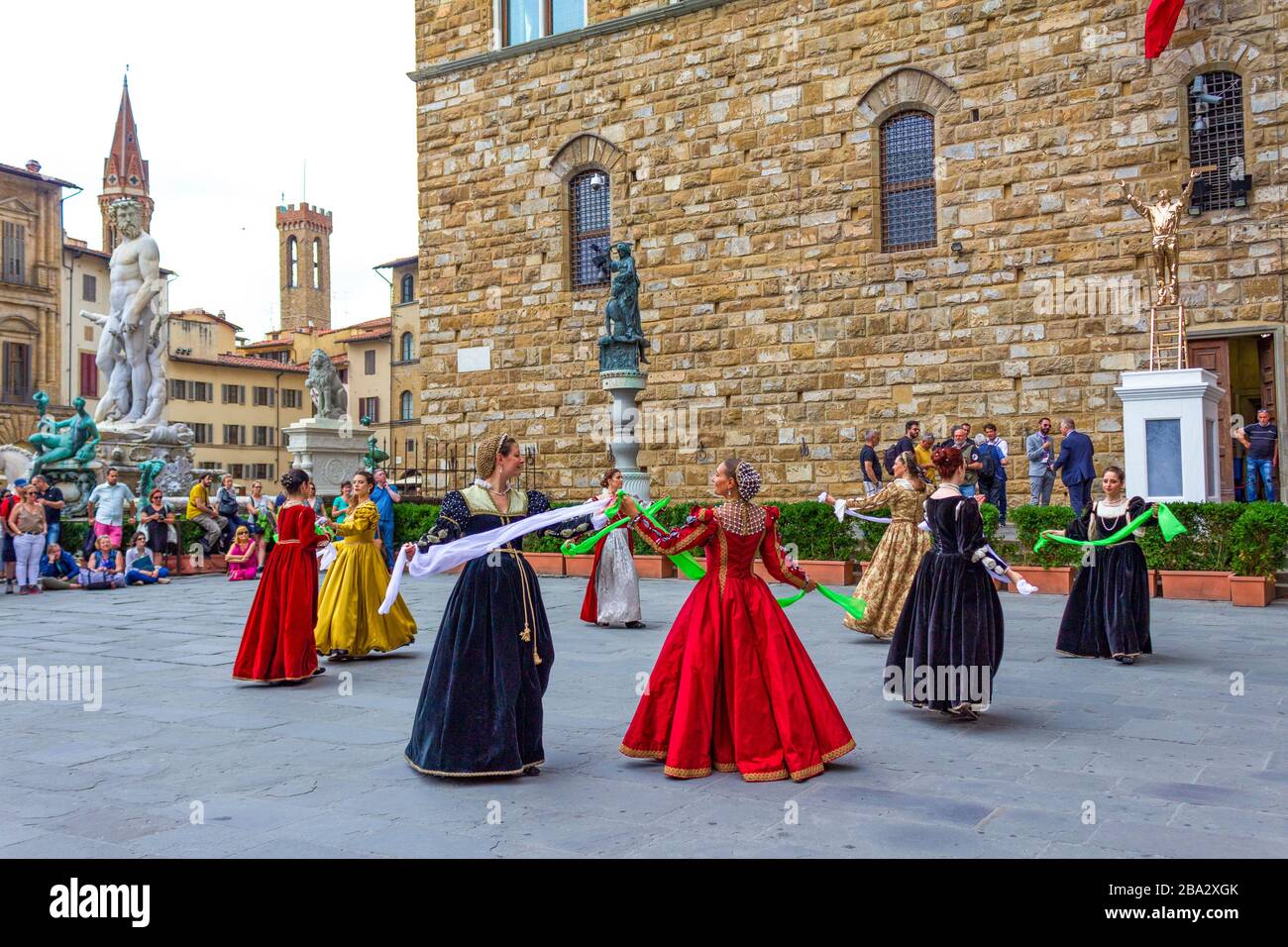 Women in Renaissance costumes performing traditional medieval dance at ...