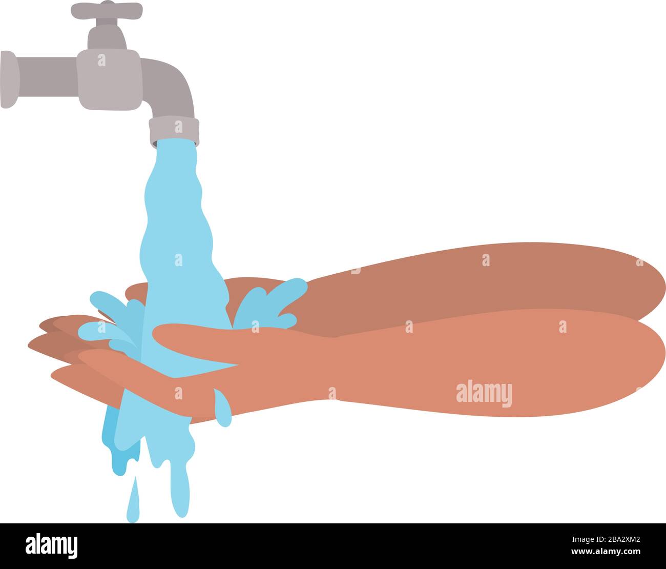 Isolated hands washing under water tap vector design Stock Vector Image ...