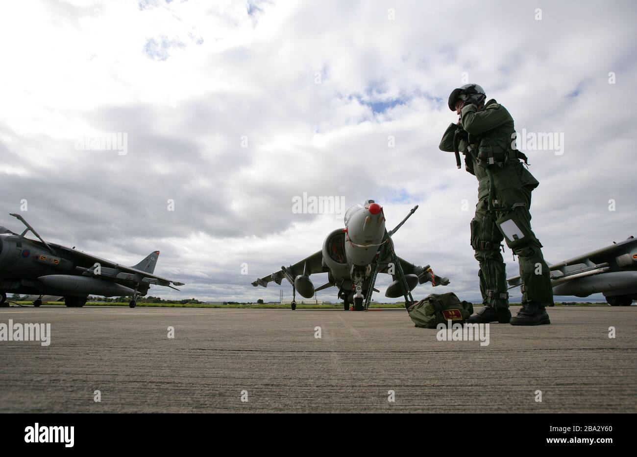 Flight Lieutenant Andy Chisholm, perpares to get ready to take off in ...
