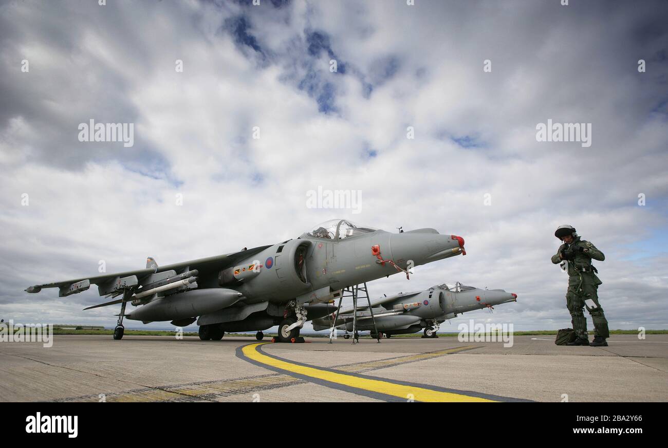 Flight Lieutenant Andy Chisholm, perpares to get ready to take off in ...