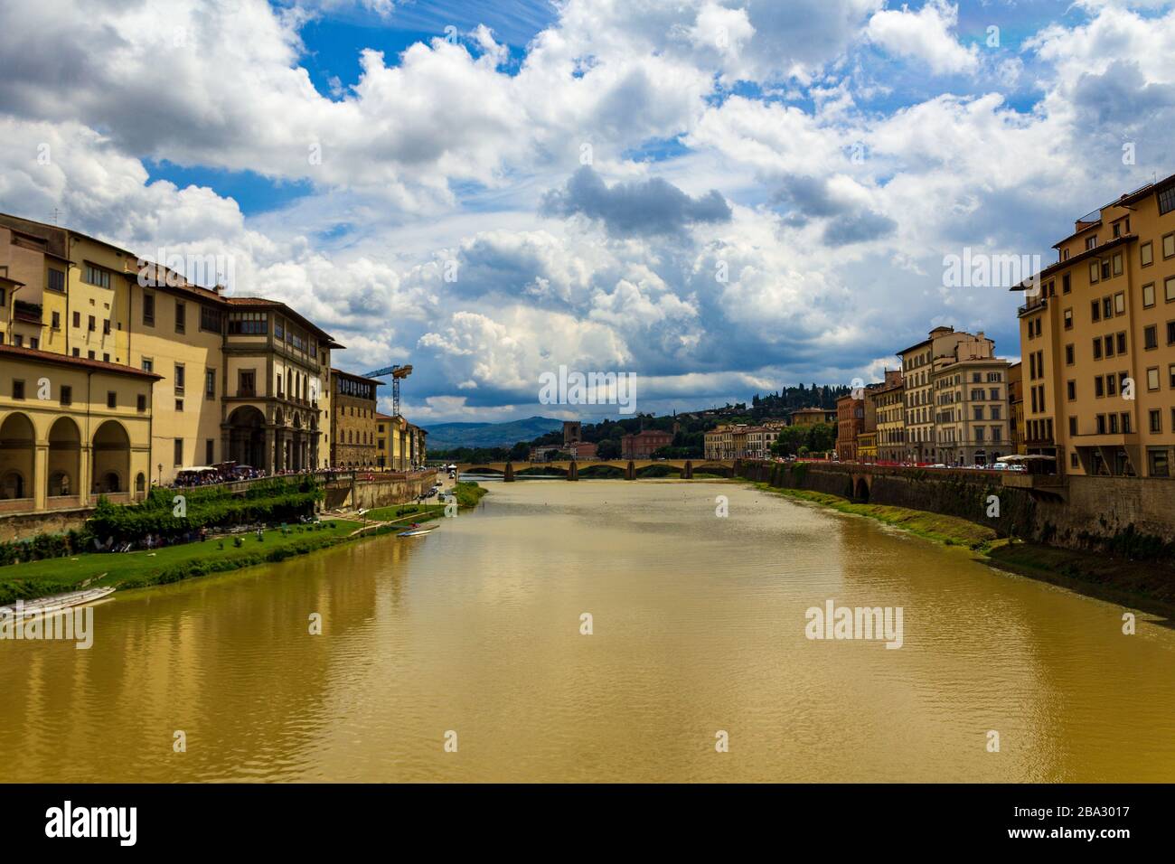 Riverside historic buildings of the Arno river Florence,Tuscany,Italy ...