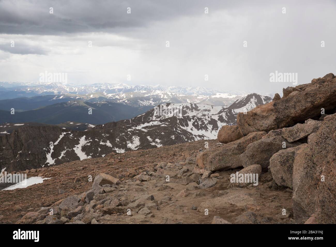 The storm is coming in on top of Mount Evans, Colorado Stock Photo - Alamy