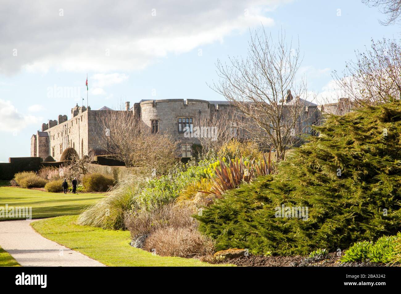 The gardens at National Trust owned Chirk Castle a stately home on the ...