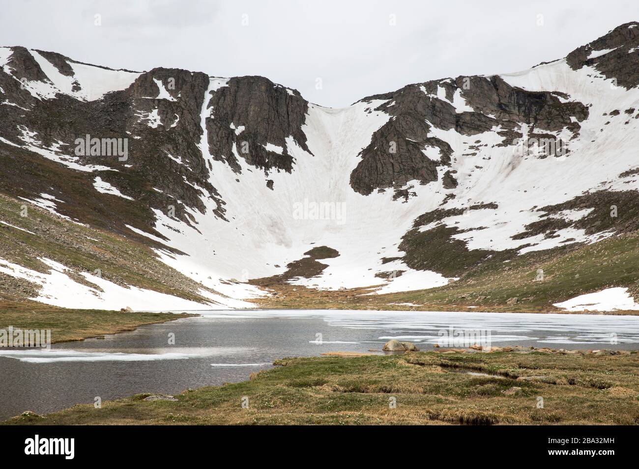 Summit Lake, high alpine lake located on Mount Evans in Colorado Stock ...