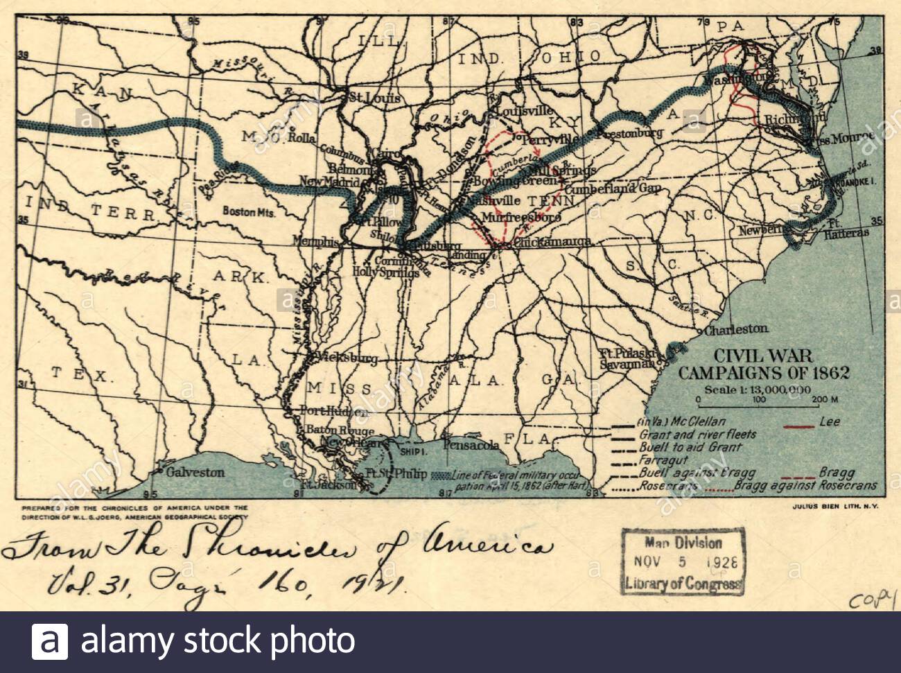 Civil War 1862 Map Stock Photos & Civil War 1862 Map Stock Images - Alamy
