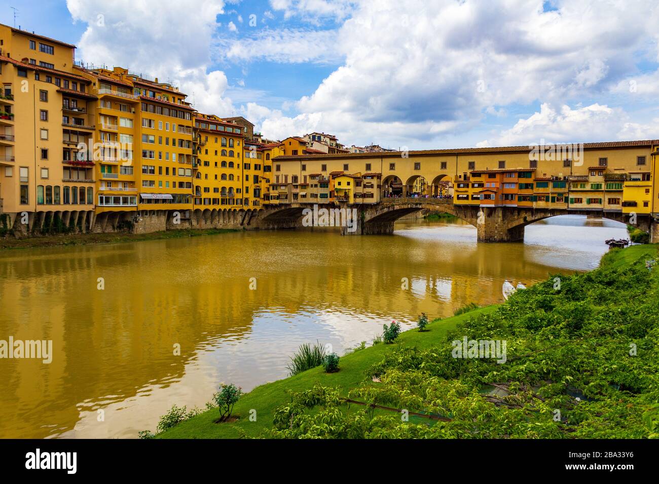 Riverside historic buildings of the Arno river Florence,Tuscany,Italy ...
