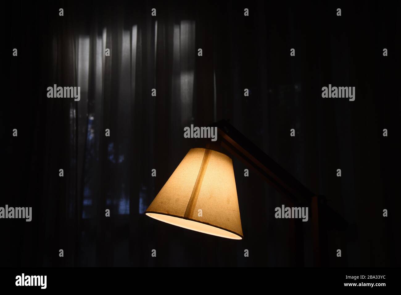 lamp in the dark room Stock Photo - Alamy