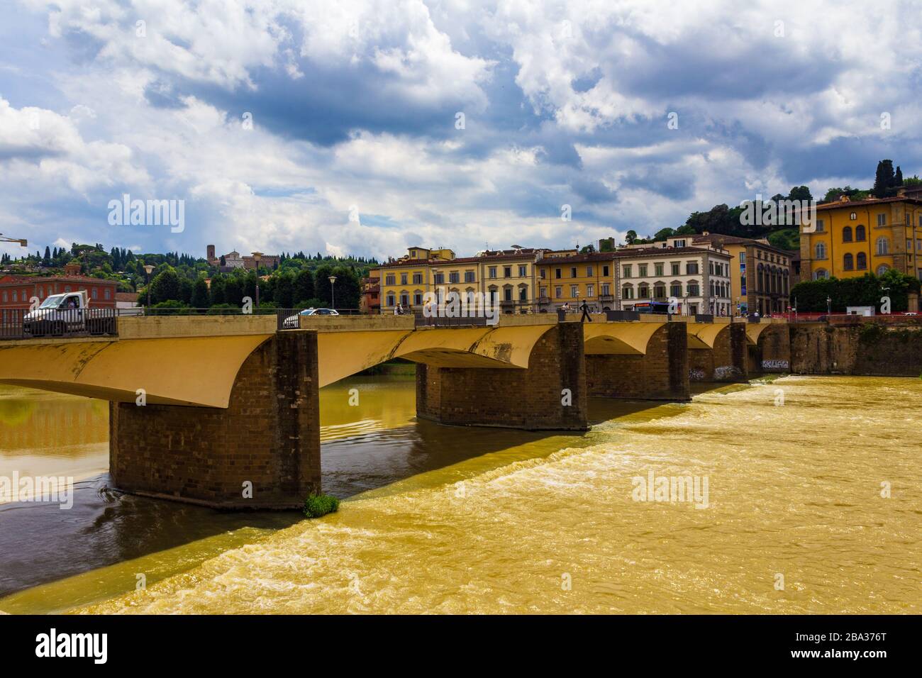 Riverside historic buildings of the Arno river Florence,Tuscany,Italy ...