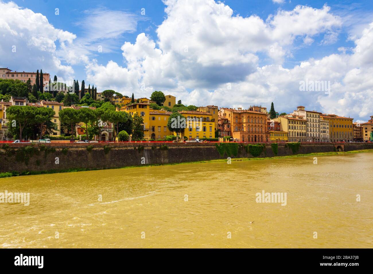 Riverside historic buildings of the Arno river Florence,Tuscany,Italy ...