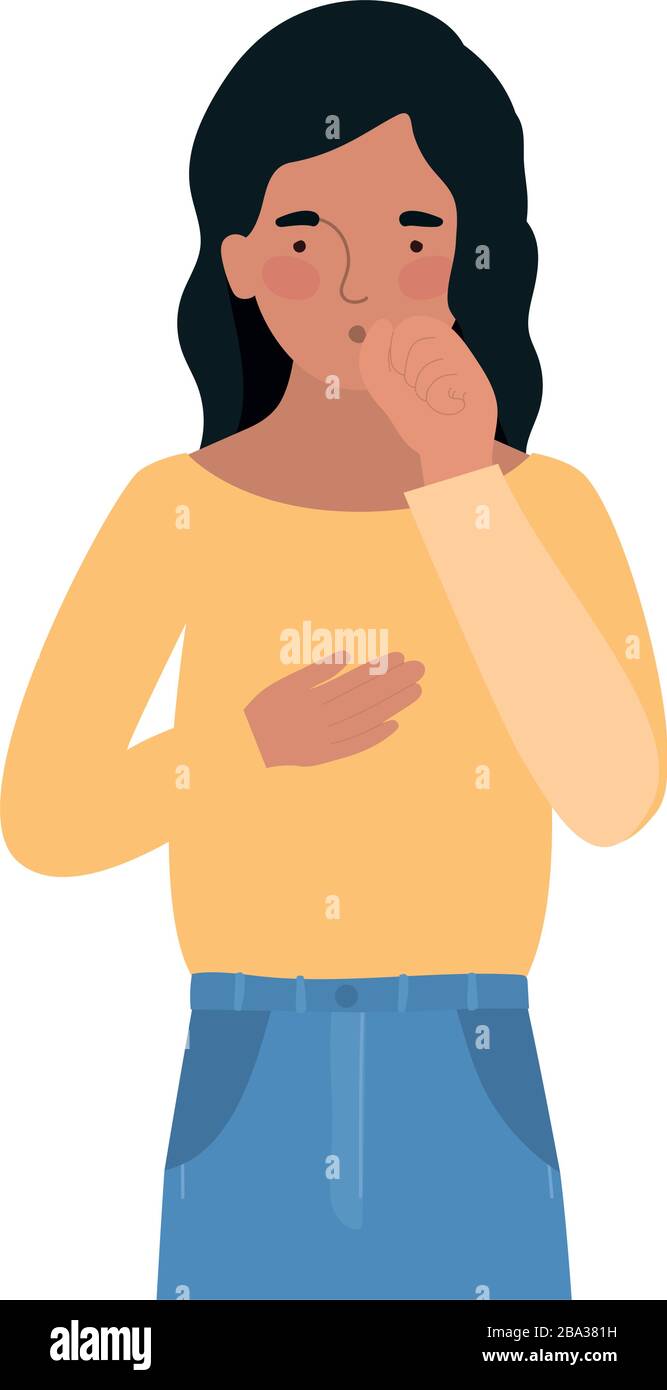 Avatar woman with dry cough vector design Stock Vector Image & Art - Alamy