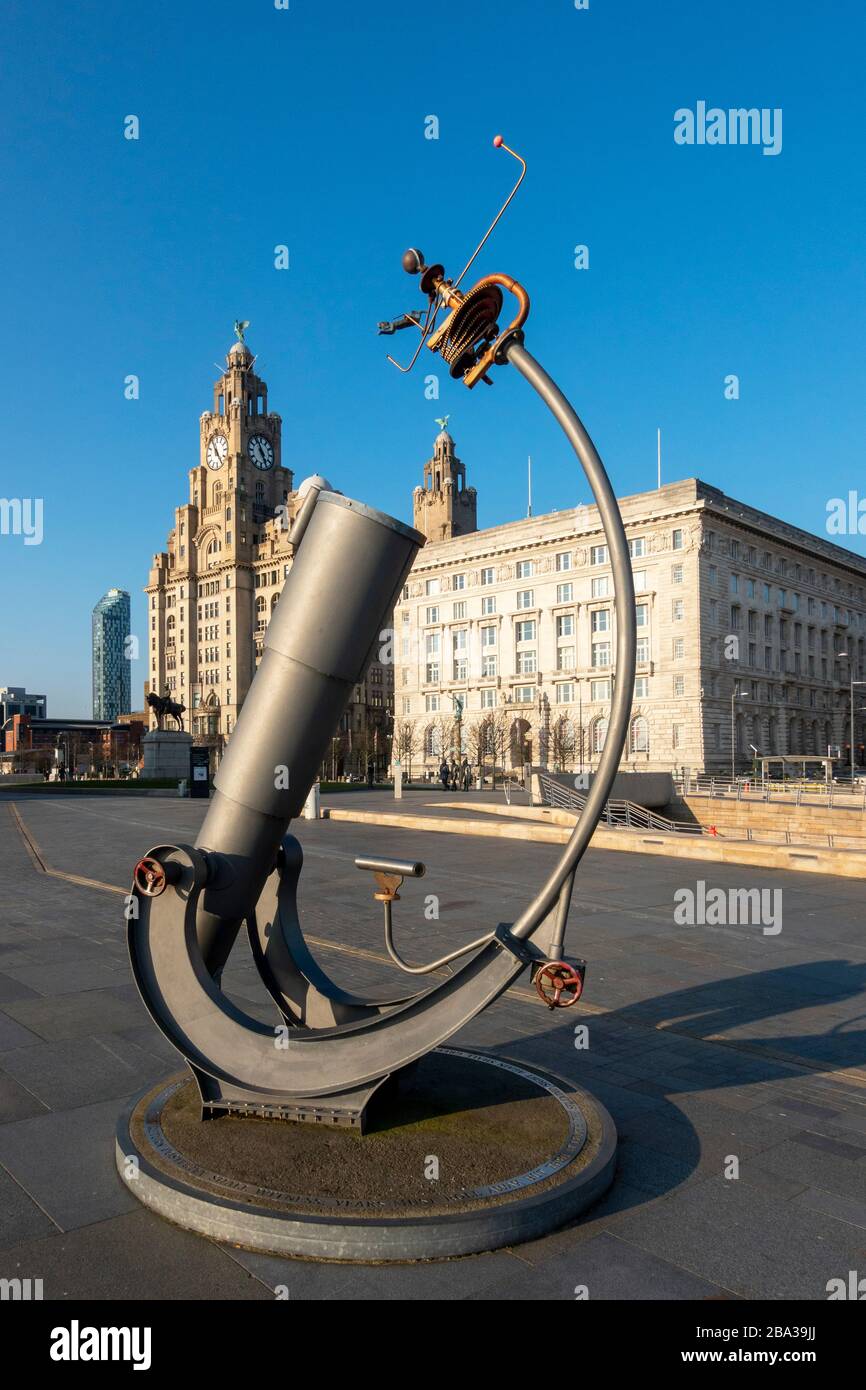 Memorial to Jeremiah Horrocks at George's Pier Head. This monument, by ...